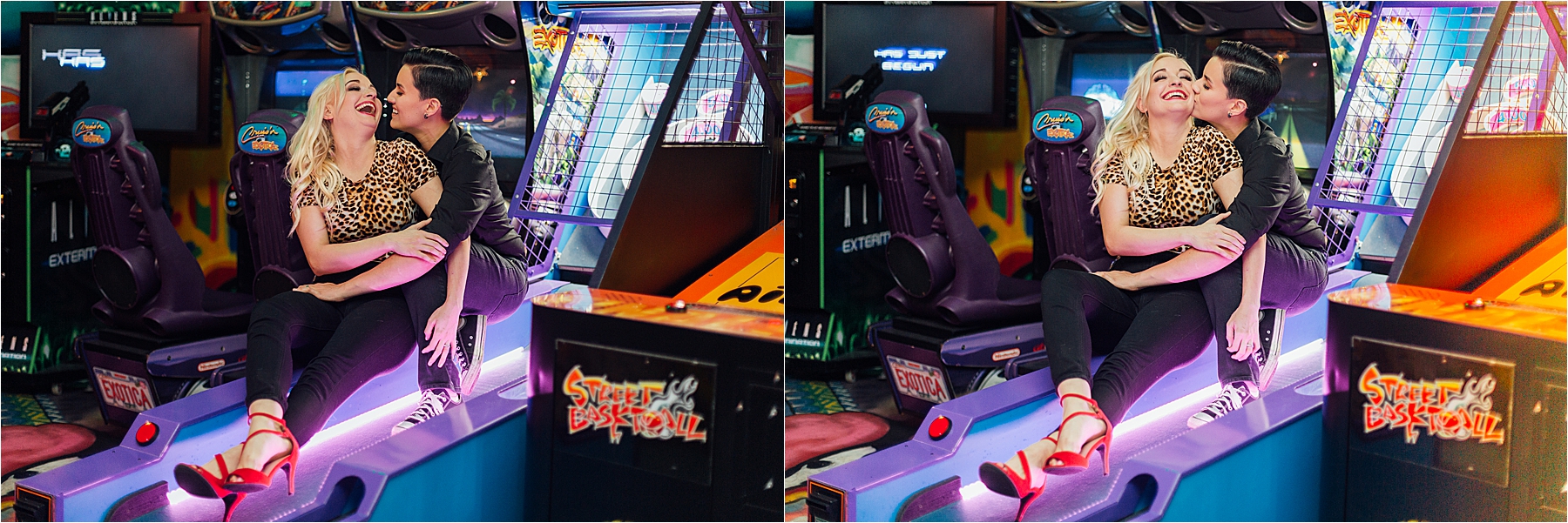 Vortex Arcade Engagement - Iris and Urchin Photography by Ryley Mayoras