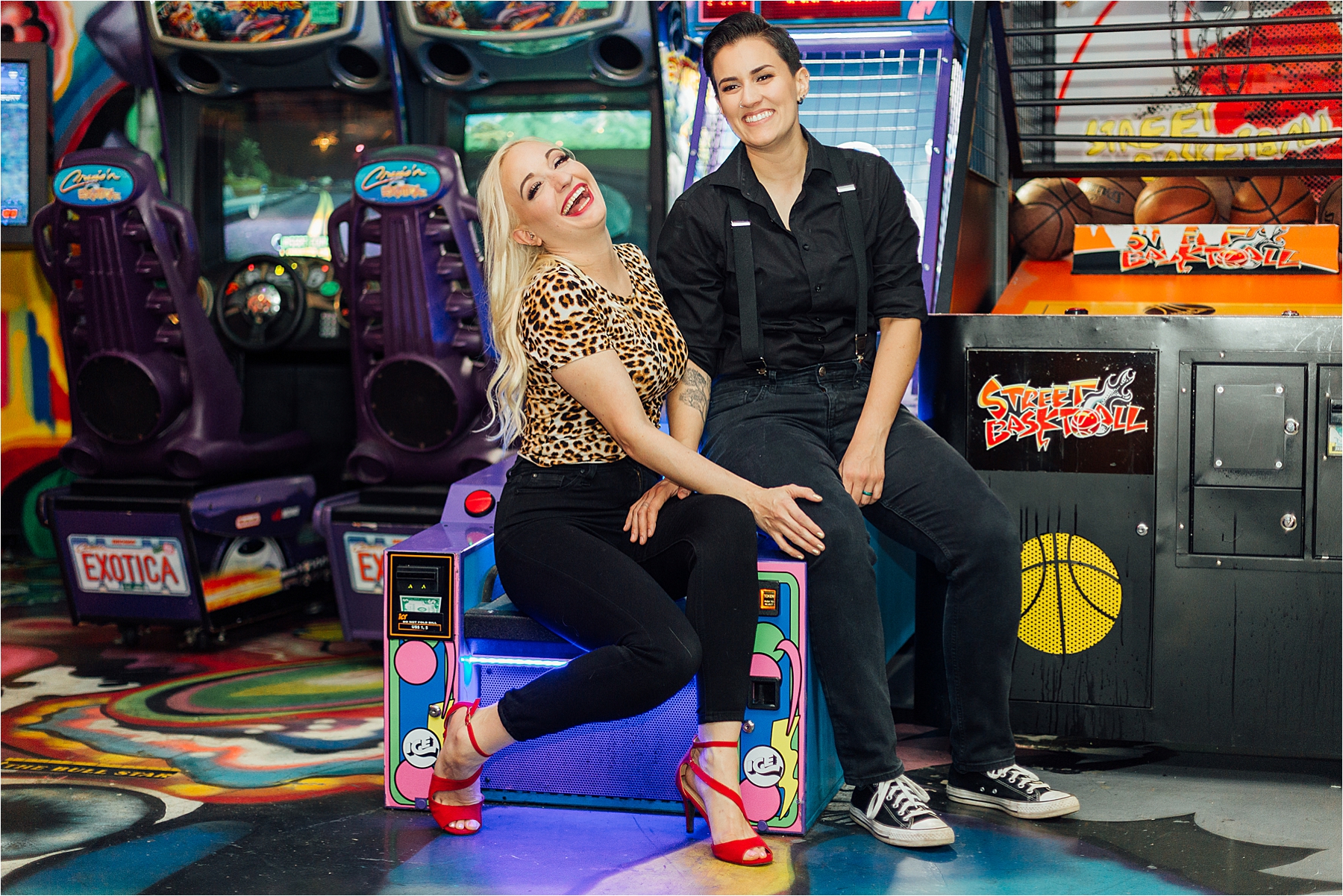 Vortex Arcade Engagement - Iris and Urchin Photography by Ryley Mayoras